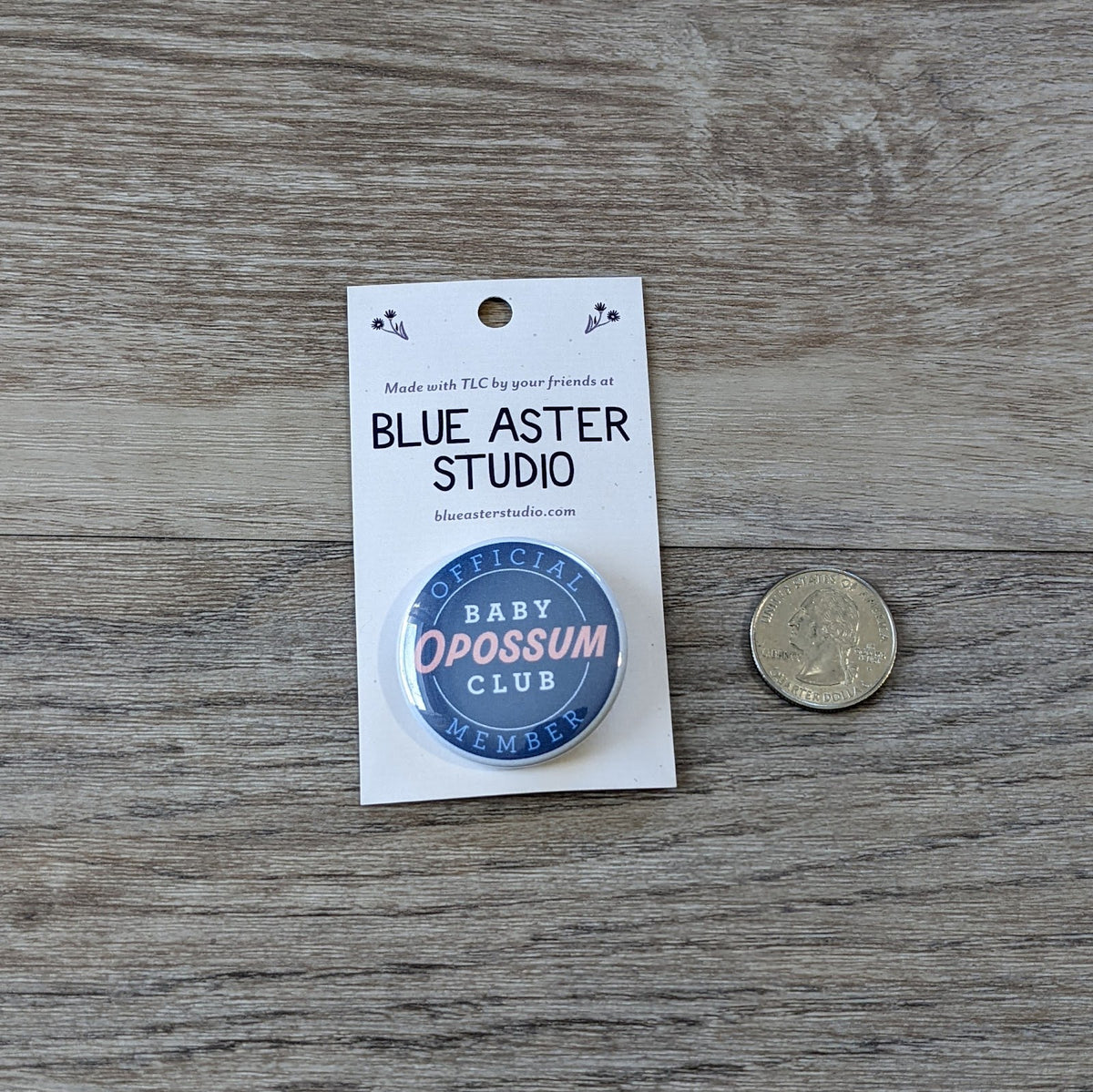 Baby Opossum Club Button – Blue Aster Studio