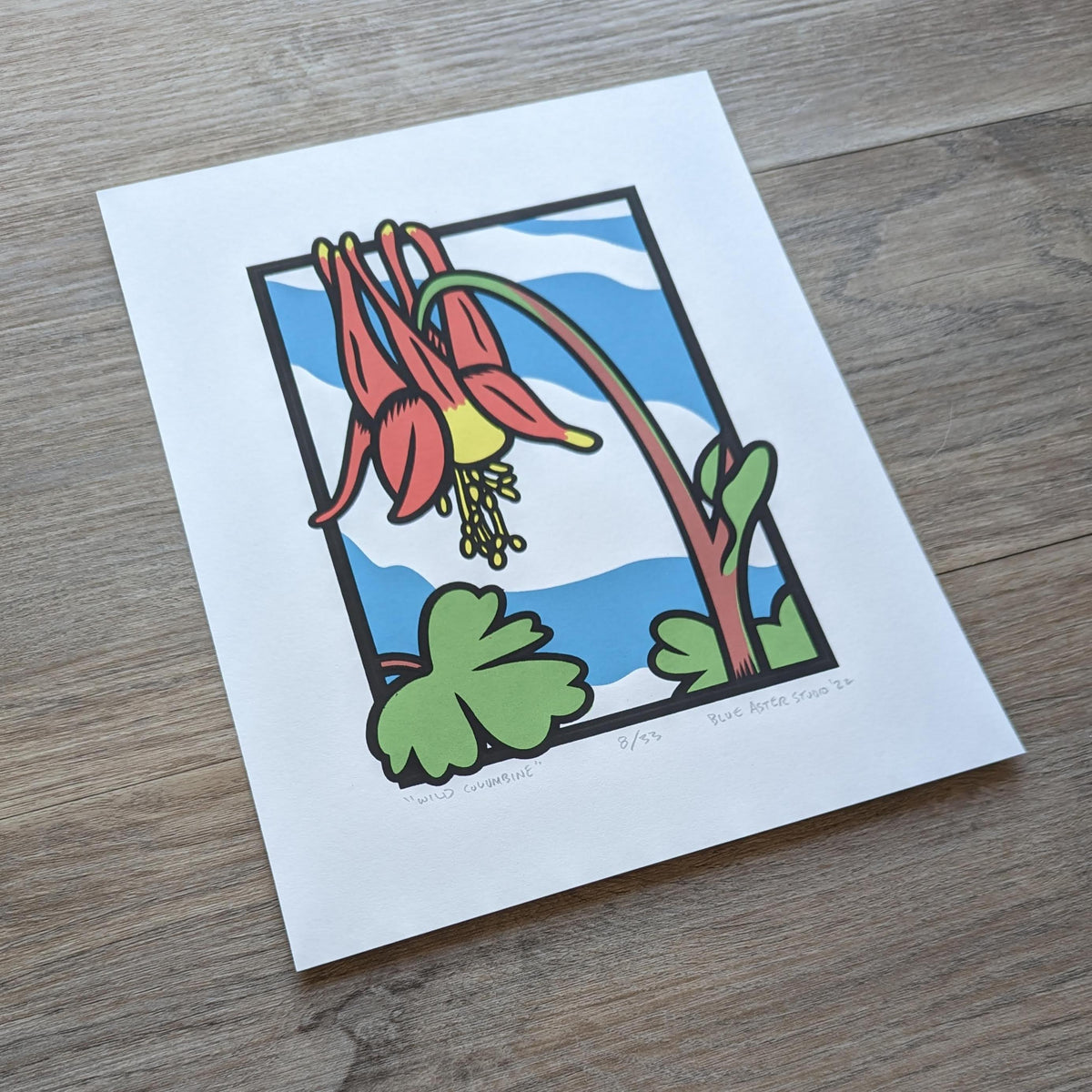 Columbine Flower Screen Print – Blue Aster Studio