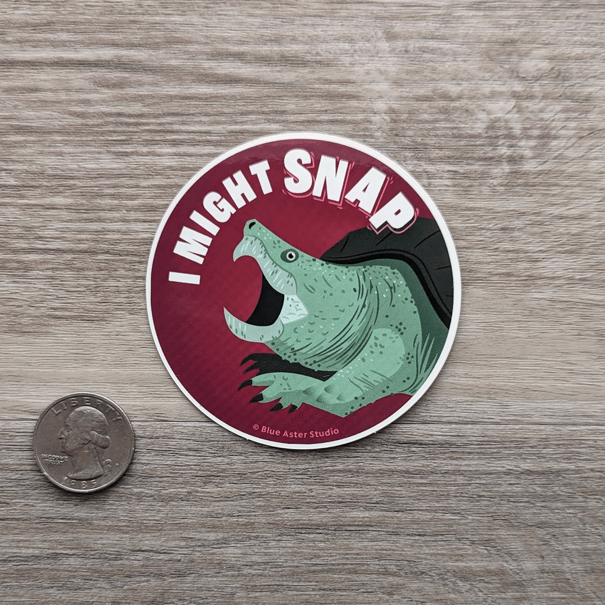 I Might Snap - Snapping Turtle Sticker – Blue Aster Studio